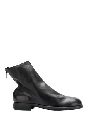 Guidi Horse Leather Rear Zip Boots - Black