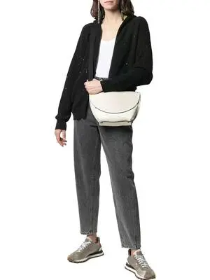 Brunello Cucinelli High-waisted Tapered Jeans In Washed - Black