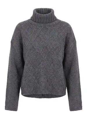 TWINSET TWINSET Charcoal Grey Roll Neck Long Sleeve Sweater