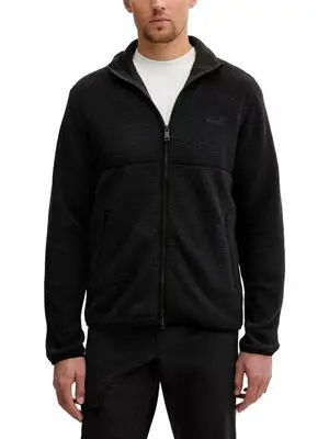 JACK WOLFSKIN Lite Curl Fleece Full Zip Sweatshirt - Black