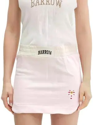 BARROW Logo Patch Straight Mini Skirt - Pink