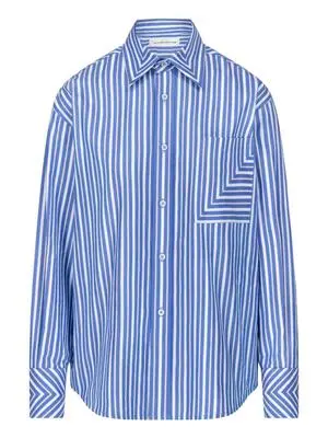 Victoria Beckham Striped Pocket-detail Shirt - Blue