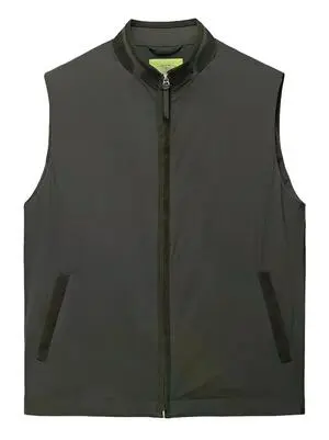 Shanghai Tang Zip-Up Standing-Collar Gilet Grey