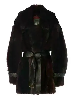 Burberry Short Shearling Coat - Red