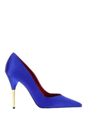 Valentino Garavani Satin Pointed-toe High Heel Pumps - Blue