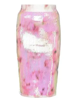Ted Baker London Vivannn Printed Sequin-embellished Skirt - Pink