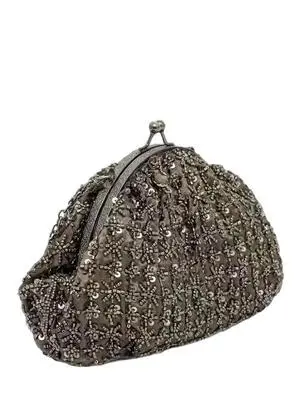 HOSS INTROPIA Nuria Bead-embellished Sequined Clutch Bag - Grey