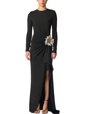 Monse Draped Cutout Maxi Dress - Black