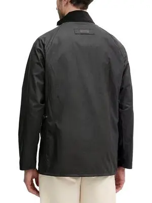 Barbour Stratford Waxed Cotton Jacket With Corduroy Collar - Green