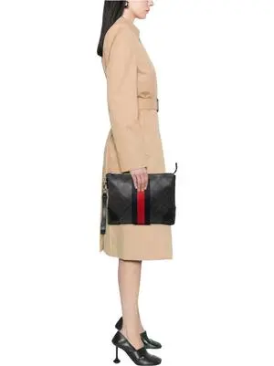 GUCCI Gucci GG Supreme Web Clutch Bag