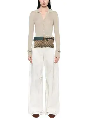 Gucci Gg Canvas Web Double Pocket Belt Bag - Neutrals