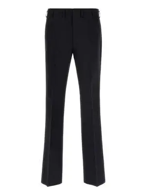 Prada Straight-leg Virgin Wool Trousers - Black