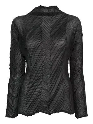 ISSEY MIYAKE Issey Miyake Pleated Texture Turtleneck Long Sleeve Top