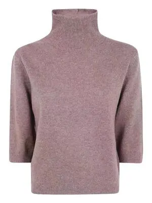 JCSOPHIE Roll-neck Short-sleeve Knit Sweater - Pink
