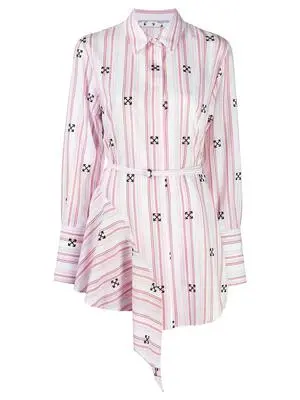 Off-White Asymmetric Arrow Shirt Dress - Pink