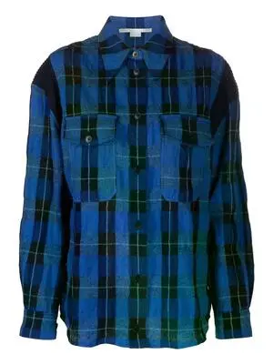 STELLA MCCARTNEY Stella McCartney Check Print Wool-Cotton Blend Shirt