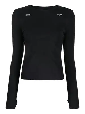 Off-White Long-sleeve Logo Top - Black
