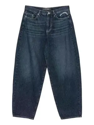 KARL LAGERFELD Karl Lagerfeld Embroidered Logo Wide-Leg Jeans