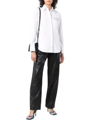 Off-White Cotton Embroidered Classic Collar Shirt - White