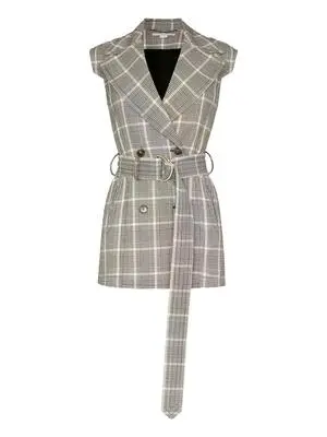 Stella McCartney Checked Belted Waistcoat - Brown