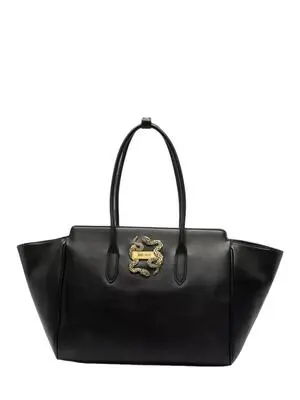 Just Cavalli Snake Plaque Tote Bag - Black