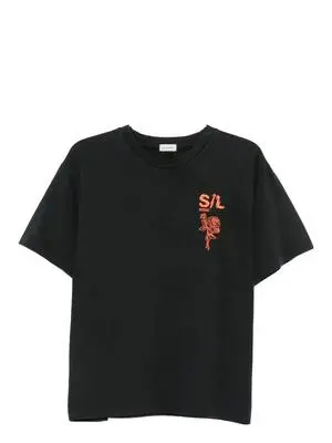SECOND / LAYER Graphic-print T-shirt - Black