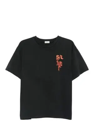 SECOND / LAYER Graphic-print T-shirt - Black