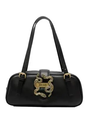 Just Cavalli Snake Plaque Buckle Detail Tote Bag - Black