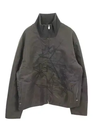 Hermès Embroidered Zip-up Bomber Jacket - Grey