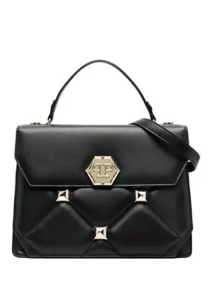 Philipp Plein Logo Stud Embellished Tote Bag - Black