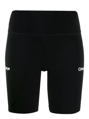 Off-White High-waist Logo Compression Cycling Shorts - Black