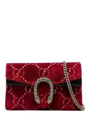Gucci Dionysus Mini Gg Velvet Crossbody Bag - Red
