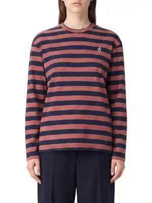 JIL SANDER Striped Long-sleeve Cotton T-shirt With Embroidered Logo - Multicolor