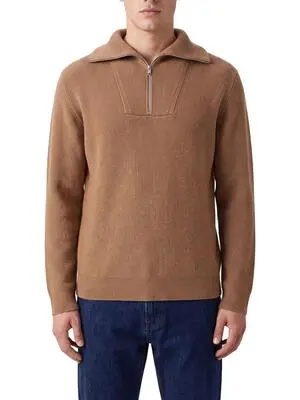 Valentino Garavani Cotton Half-zip Sweater - Cocoa