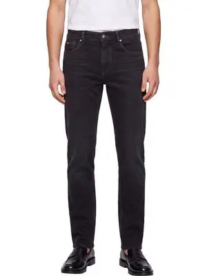 BOSS Boss Mid-Rise Slim Fit Skinny Jeans In Cotton Denim Black