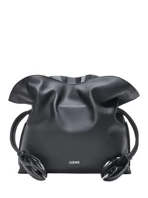 Loewe X Cosima Von Bonin Medium Leather Flamenco Clutch Bag - Black