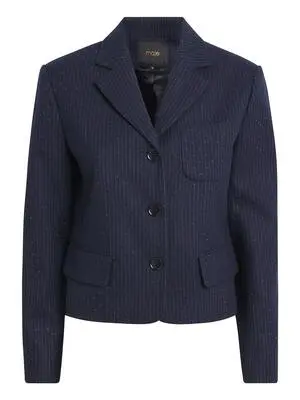 Maje Cropped Sequin Blazer - Blue