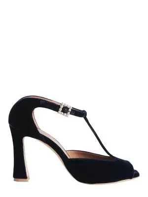 MALONE SOULIERS Velvet Nomi Heeled Sandals - Navy