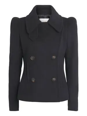 7 FOR ALL MANKIND 7 For All Mankind Wool-Blend Double-Breasted Fitted Blazer