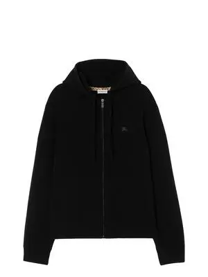 Burberry Cashmere Blend Zip-up Hoodie - Black