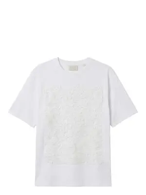 EFFEI Lumière Cotton T-shirt With Lace Detail - White