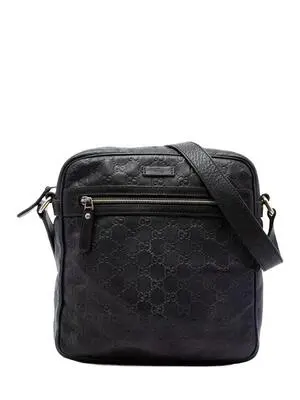 Gucci Embossed Leather Crossbody Bag - Brown