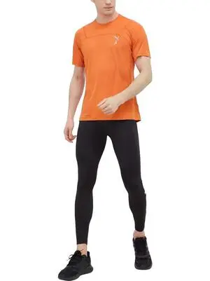 PUMA Logo Print Short Sleeve T-shirt - Orange