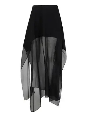 MAX MARA Max Mara Asymmetric Midi Skirt With Sheer Panelling