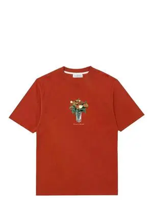EDMMOND STUDIOS Floral-print T-shirt - Orange