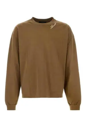 Amiri Script Oversized Long Sleeve Tee - Brown