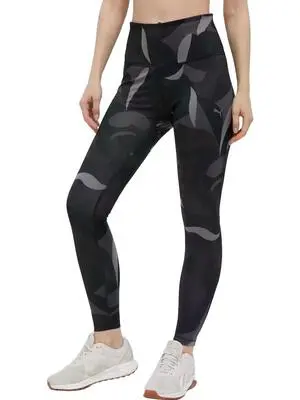 PUMA Abstract-print Mesh-panel Leggings - Black