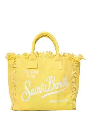 MC2 SAINT BARTH Mini Vanity Frayed Tote Bag - Yellow