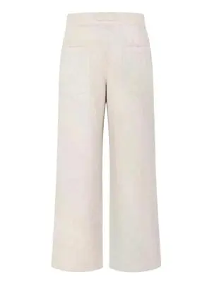 EXIT SOCIETY Drawstring Wide-leg Trousers - Neutrals