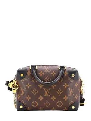 LOUIS VUITTON Monogram Canvas Petite Malle Souple Handbag - Black